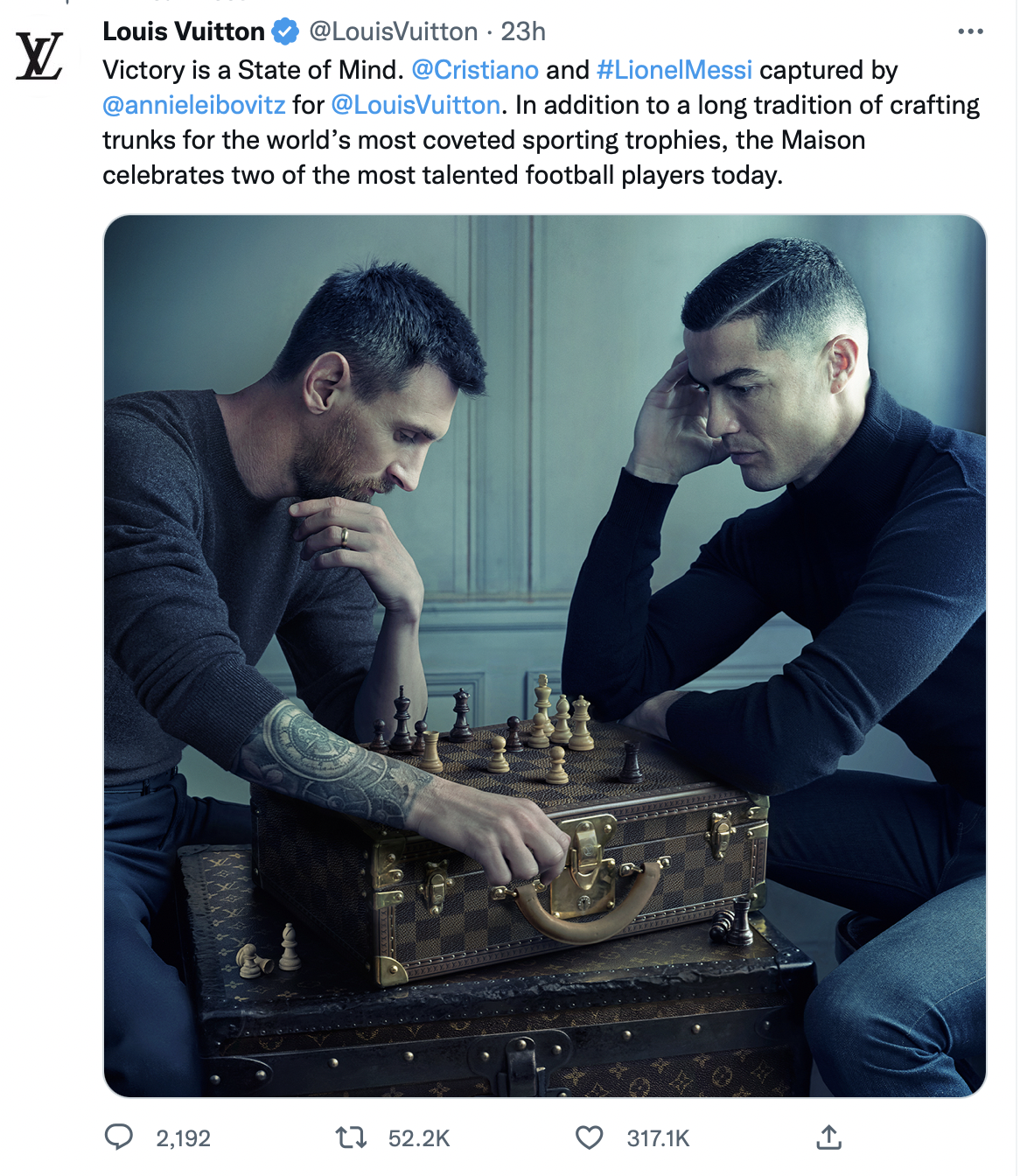 Norway Chess - Messi and Ronaldo Play Chess in Louis Vuitton Campaign ...